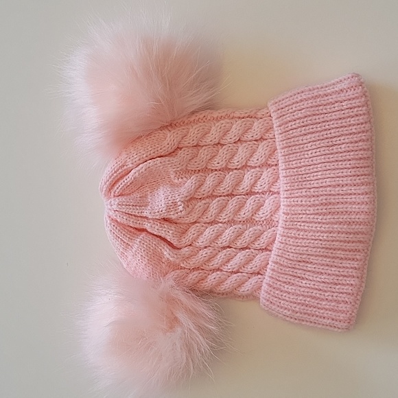 Handmade | Accessories | Handmade Knitted Baby Pink Winter Hat With ...